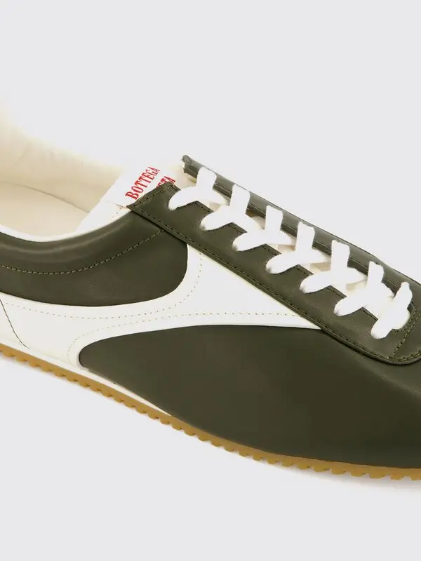 Bottega Veneta Shot Bi Abstract Pattern Calfskin Leather Sneakers - Green