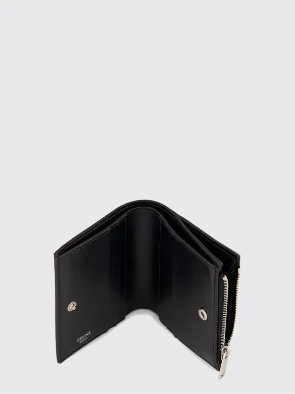 Celine Bifold Wallet In Coated Canvas With Triomphe Monogram
