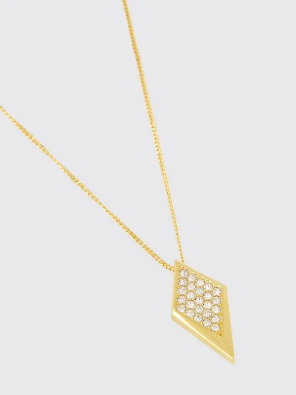 Versace Adjustable Brass Necklace With Charm And Rhinestones