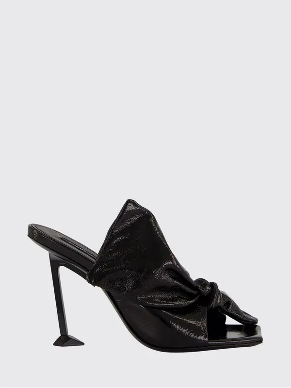 Givenchy Boudoir Leather Knot Mules With High Heel - Black
