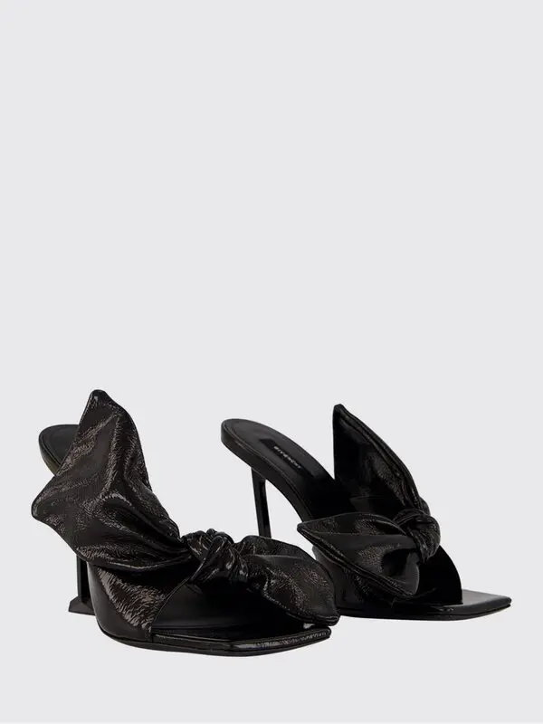 Givenchy Boudoir Leather Knot Mules With High Heel