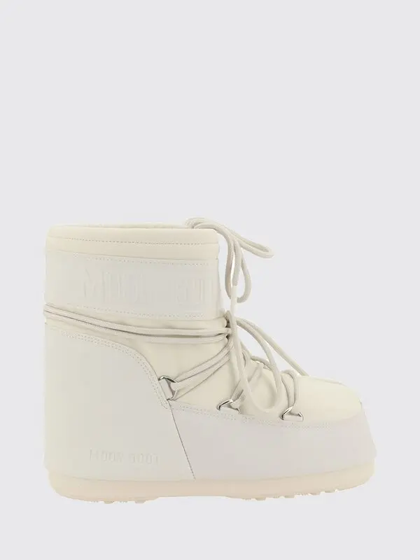 Moon Boot Icon Two-tone Ankle Snow Boots With Adjustable Laces - Yellow Cream