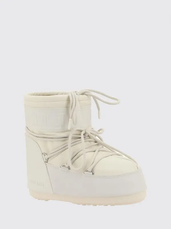 Moon Boot Icon Two-tone Ankle Snow Boots With Adjustable Laces - Yellow Cream