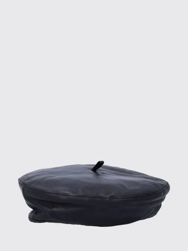 THE GARMENT Classic Leather Beret With A Straight Hem - Black