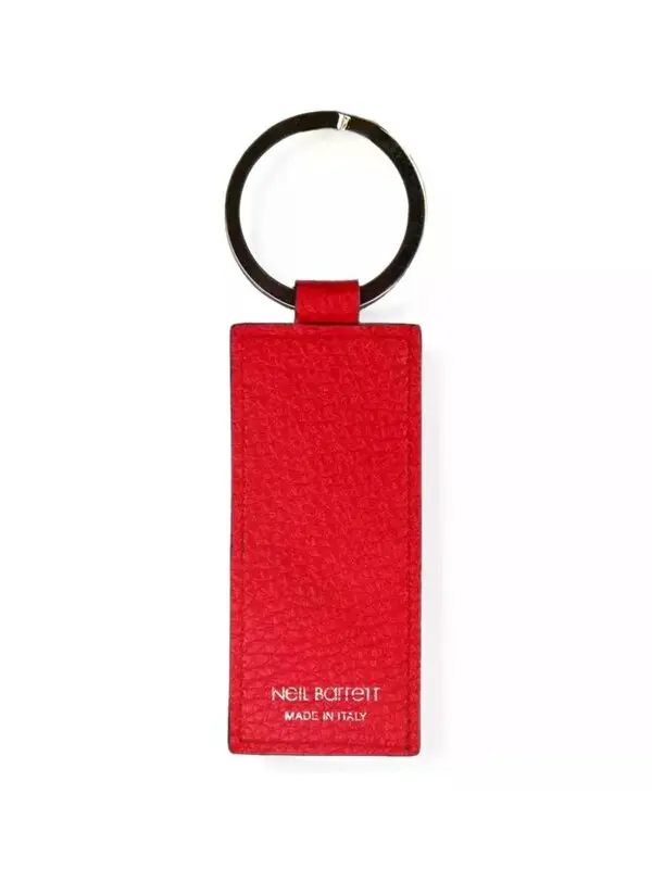 Neil Barrett Embossed Lightning Bolt Keychain - Red