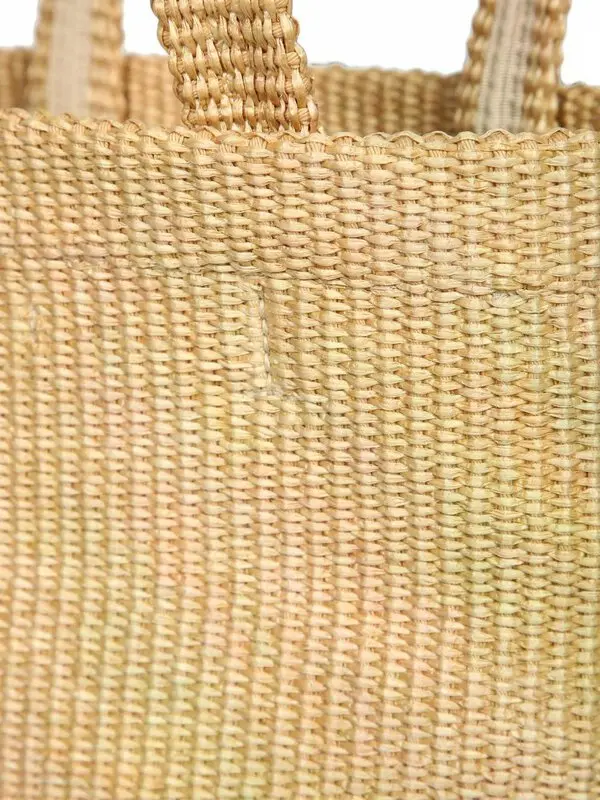 JIMMY CHOO Woven-raffia Logo-embroidered Tote Bag