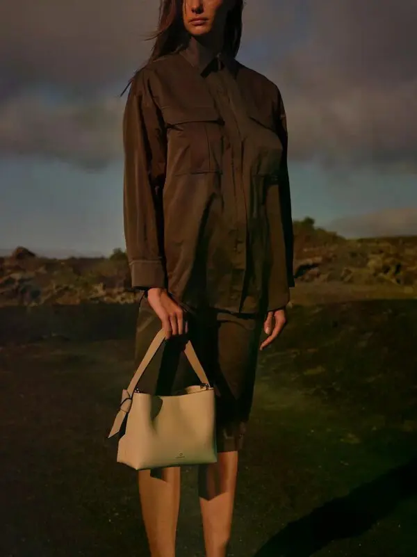 LA PORTEGNA Paulita Knotted Leather Tote Bag