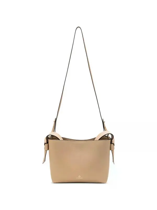 LA PORTEGNA Paulita Knotted Leather Tote Bag - Neutrals