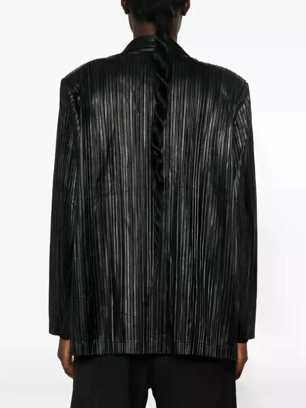 GONGDID DESIGN Plissé-effect Single-breasted Blazer