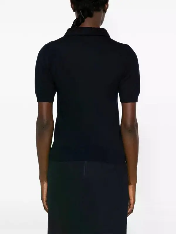 N°21 Bead-embellished Polo Shirt - Blue