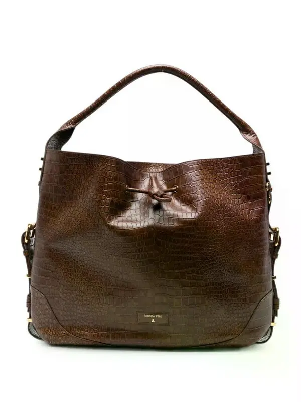 Patrizia Pepe Croc-effect Leather Tote Bag - Brown