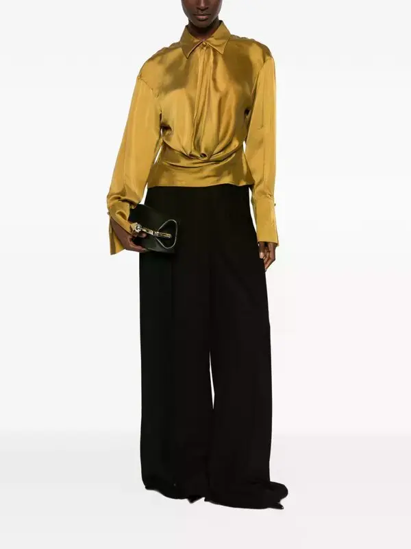 Andamane Draped Long-sleeve Shirt