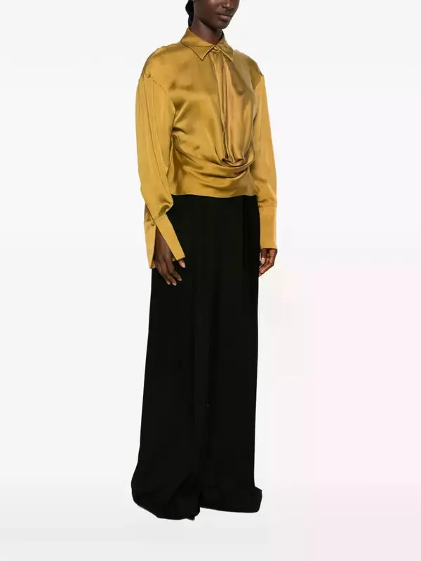 Andamane Draped Long-sleeve Shirt