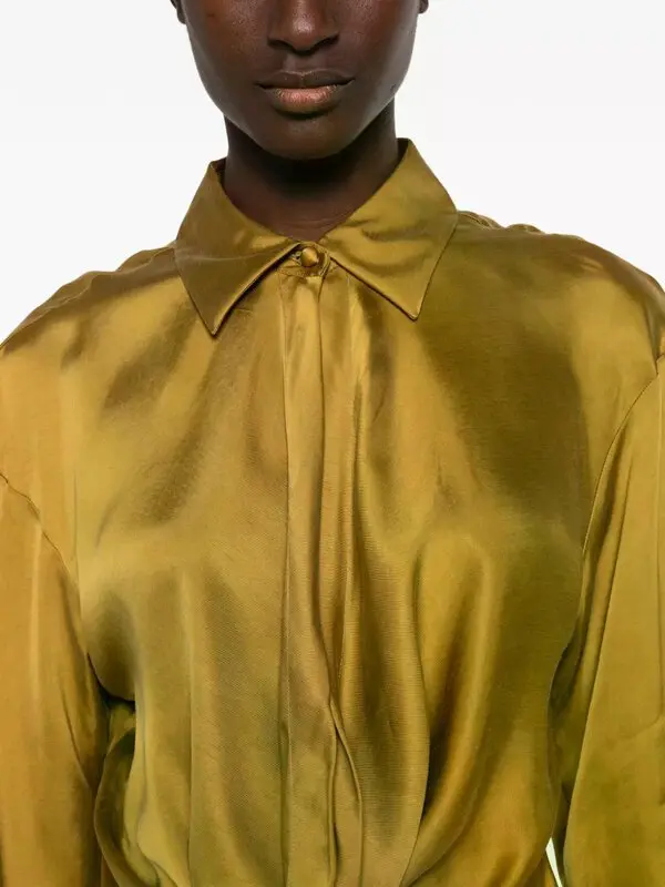 Andamane Draped Long-sleeve Shirt