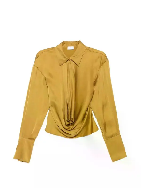 Andamane Draped Long-sleeve Shirt - Yellow