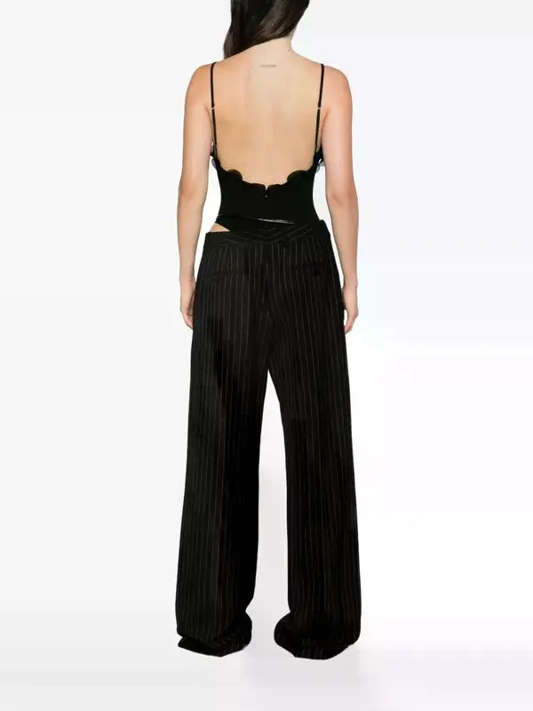 TOM FORD Ruffled Plunge-neck Bodysuit