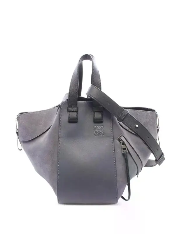 Loewe 2010s Small Hammock Suede Tote Bag - Grey