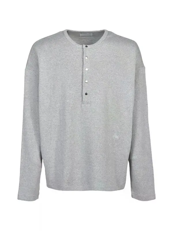 CEDARWOOD Ribbed-knit Henley T-shirt