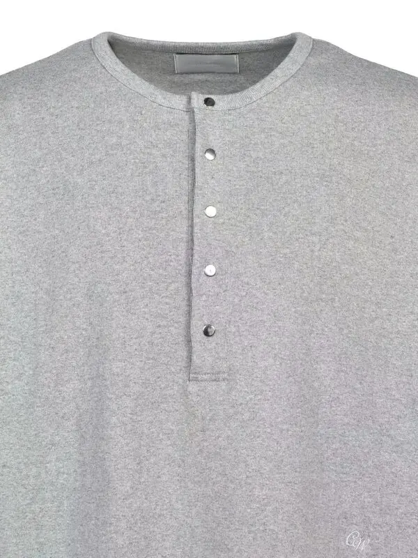 CEDARWOOD Ribbed-knit Henley T-shirt