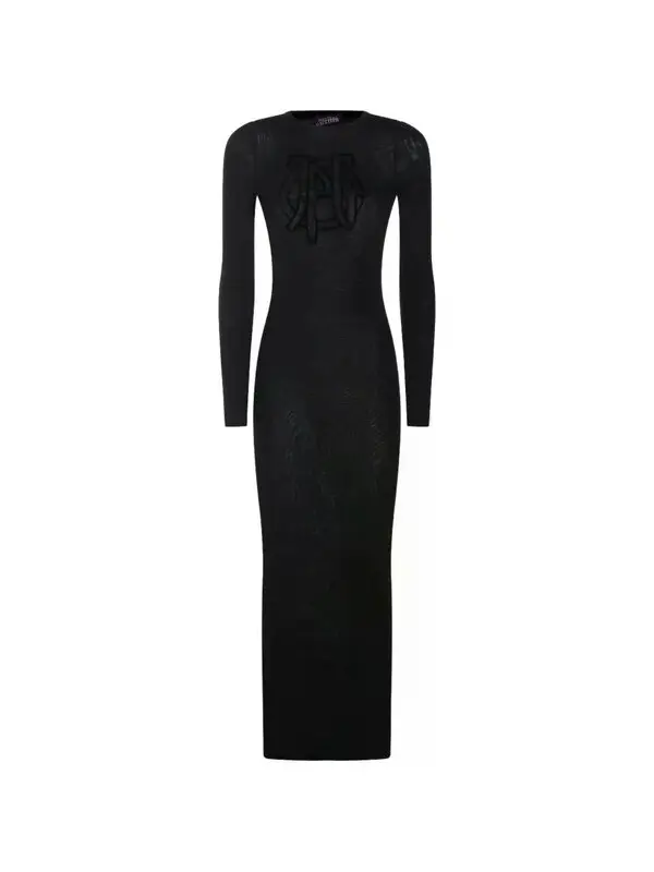 JEAN PAUL GAULTIER Logo-appliqué Mesh Maxi Dress