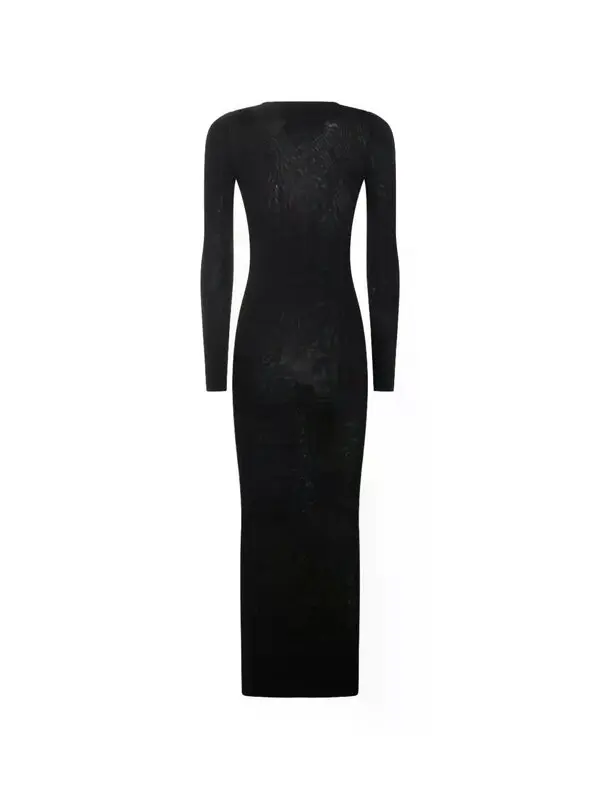 JEAN PAUL GAULTIER Logo-appliqué Mesh Maxi Dress