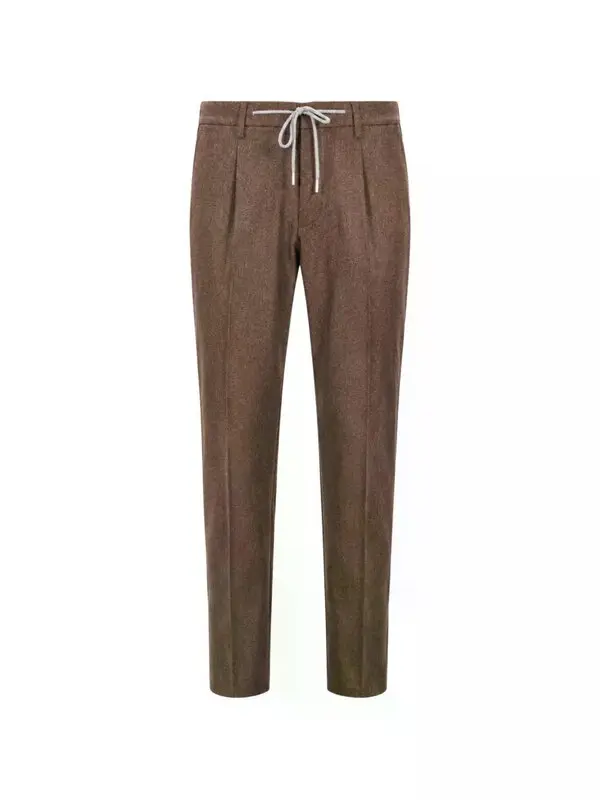 Eleventy Pleated Drawstring-waist Trousers
