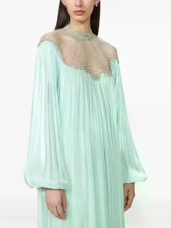 Costarellos Elline Crystal-embroidered Kaftan Gown