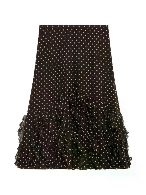 Valentino Garavani Polka-dot Ruffled Skirt