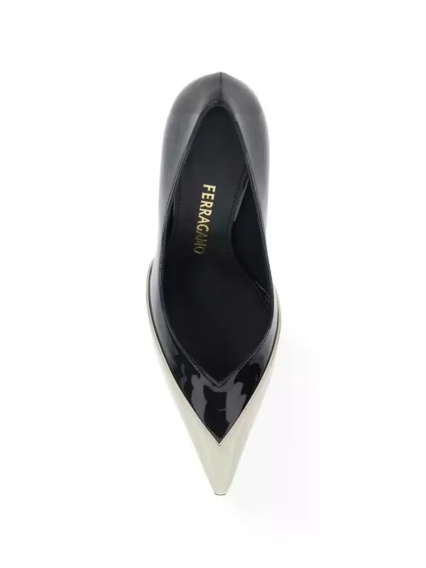 FERRAGAMO Two-tone Pointed-toe Pumps - Black