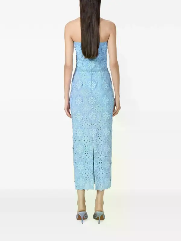 Costarellos Renelle Crystal-embellished Embroidered Midi Dress - Blue