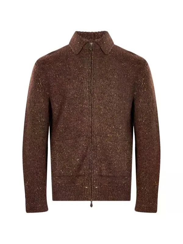 Eleventy Zip-up Flecked Sweater