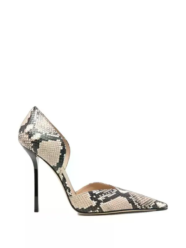 Victoria Beckham Angle D'orsay Snake-print Pumps - Neutrals