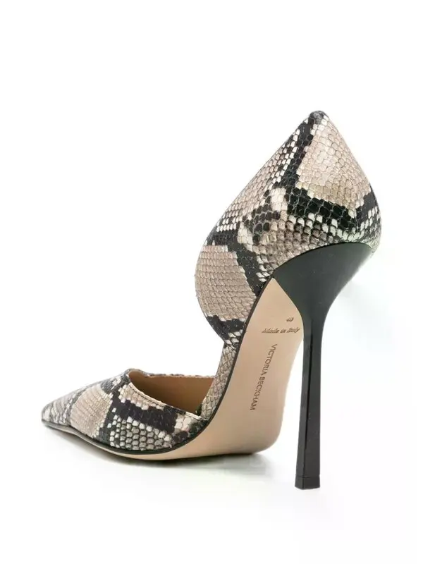 Victoria Beckham Angle D'orsay Snake-print Pumps