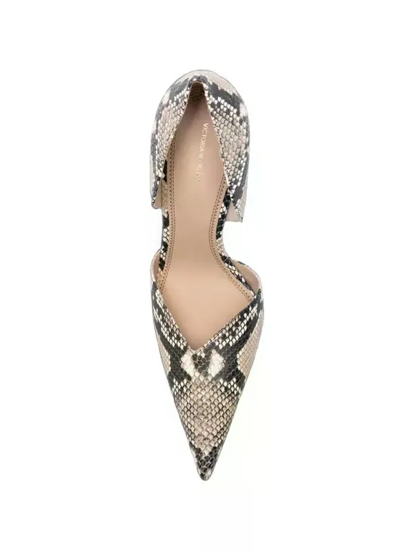 Victoria Beckham Angle D'orsay Snake-print Pumps