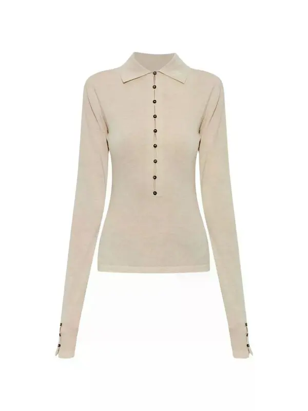 Jacquemus The Merino Long-sleeve Polo Shirt - Neutrals
