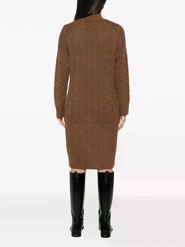 Max Mara Cable-knit Roll-neck Midi Dress