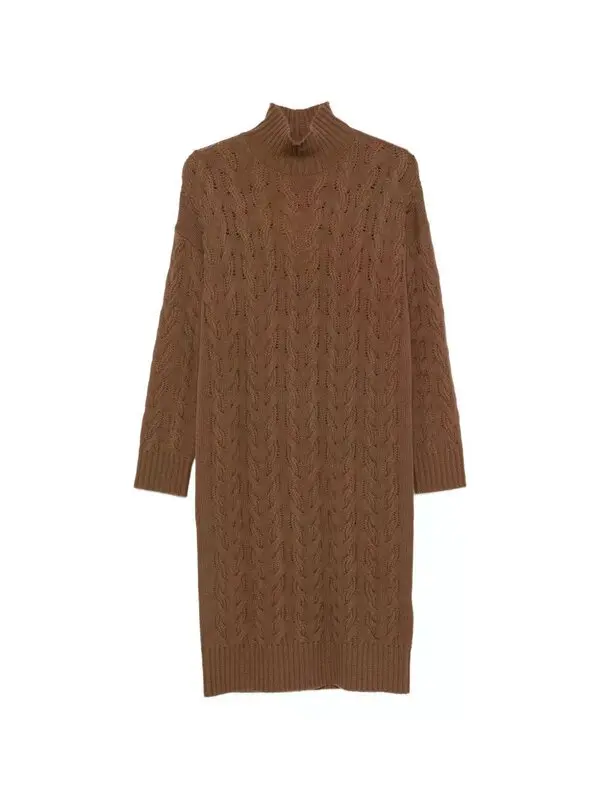 Max Mara Cable-knit Roll-neck Midi Dress