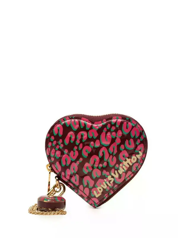 LOUIS VUITTON 2010 Stephen Sprouse Monogram Vernis Leopard Heart Coin Pouch
