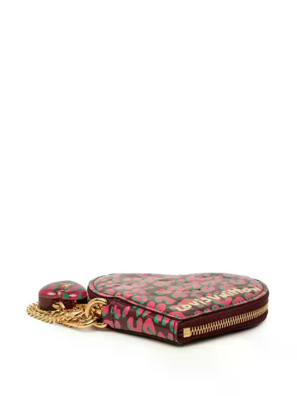 LOUIS VUITTON 2010 Stephen Sprouse Monogram Vernis Leopard Heart Coin Pouch