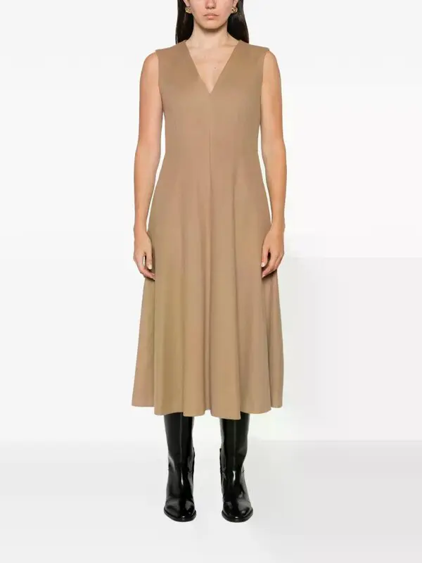 Max Mara V-neck Sleeveless Midi Dress