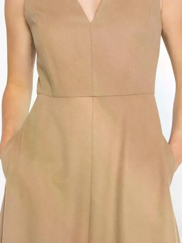 Max Mara V-neck Sleeveless Midi Dress