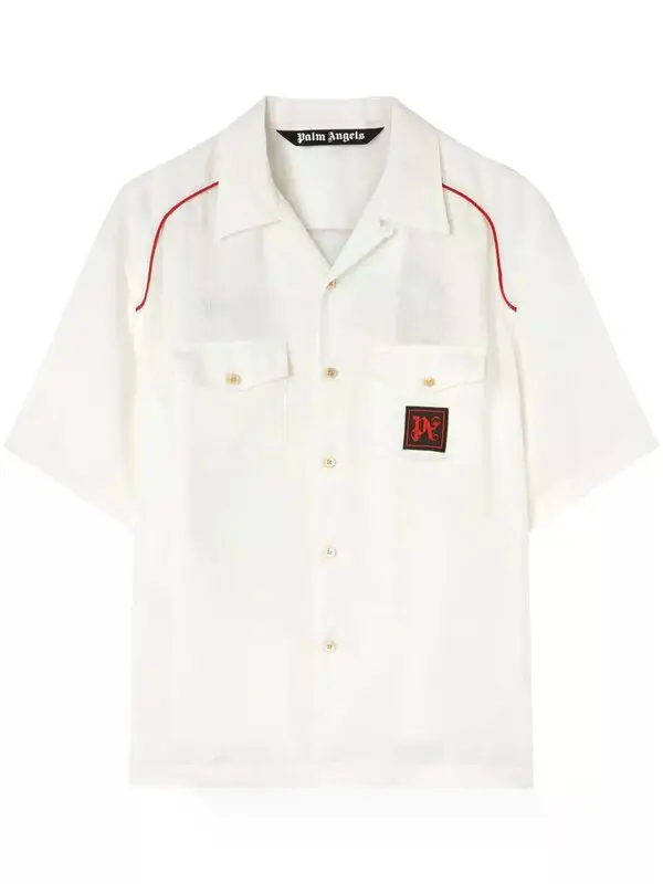 Palm Angels X Haas F1 Team Linen Bowling Shirt