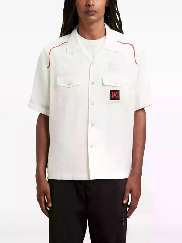 Palm Angels X Haas F1 Team Linen Bowling Shirt