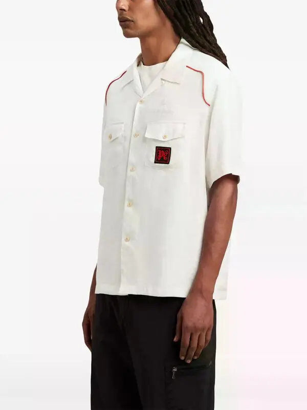 Palm Angels X Haas F1 Team Linen Bowling Shirt