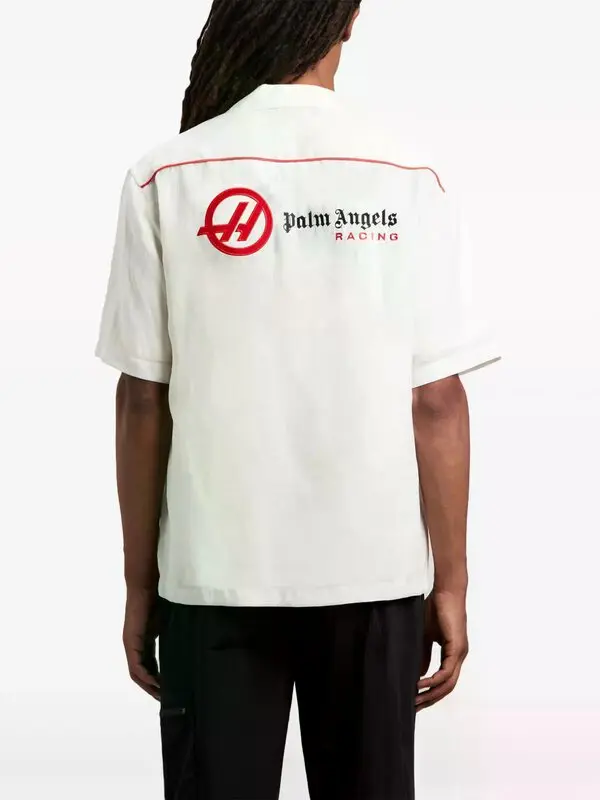 Palm Angels X Haas F1 Team Linen Bowling Shirt