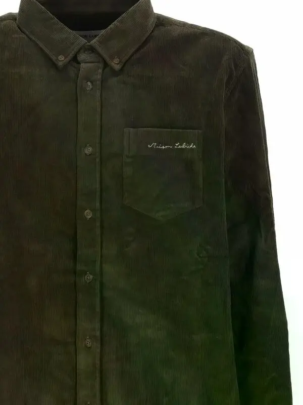 Maison Labiche Corduroy Embroidered-logo Shirt