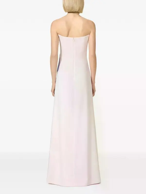 Costarellos Jessine Floral-appliqué Strapless Gown