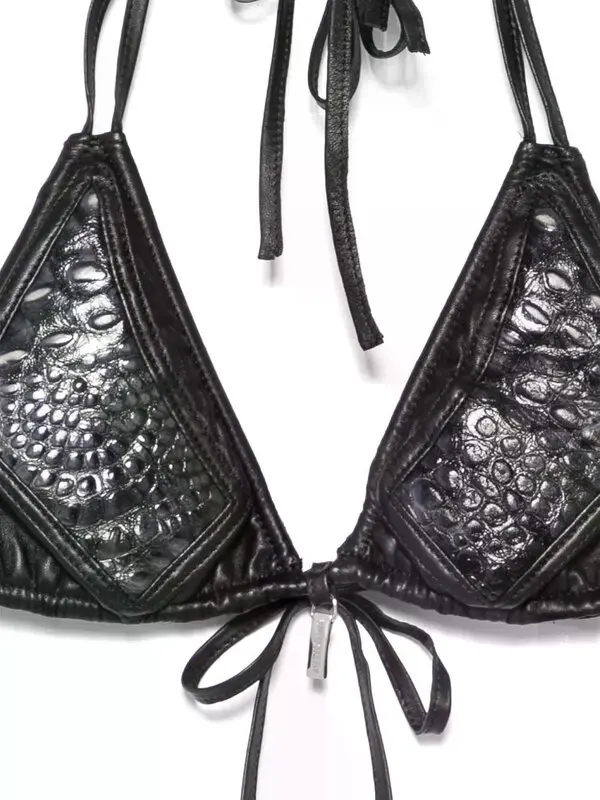 MITILIANE COUTURE Alligator-effect Halterneck Bikini