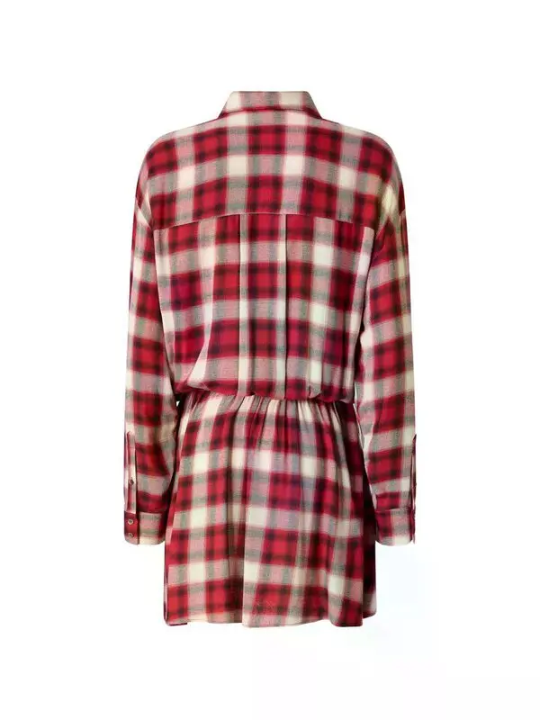 Pinko Check Buckle-detail Shirt Dress