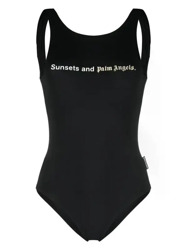 Palm Angels Slogan-print Low-back Swimsuit